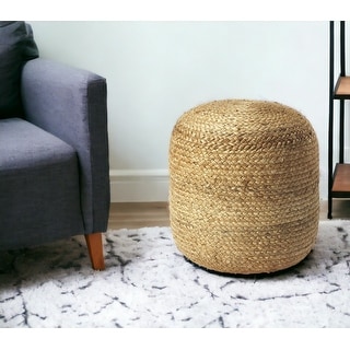 Bohemian Bullet Jute Pouf Ottoman - Bed Bath & Beyond - 36108054